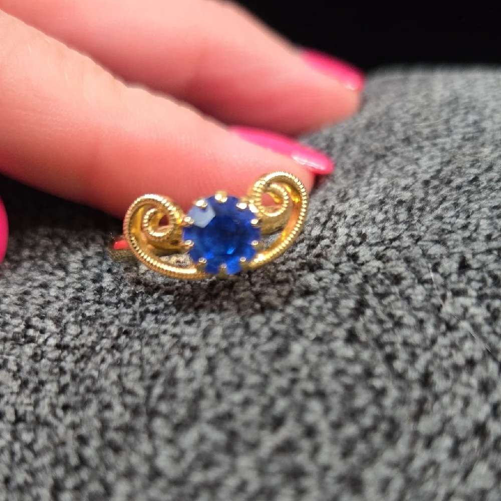 Jewelry | Gold Tone And Blue Stone Ring | Poshmark
